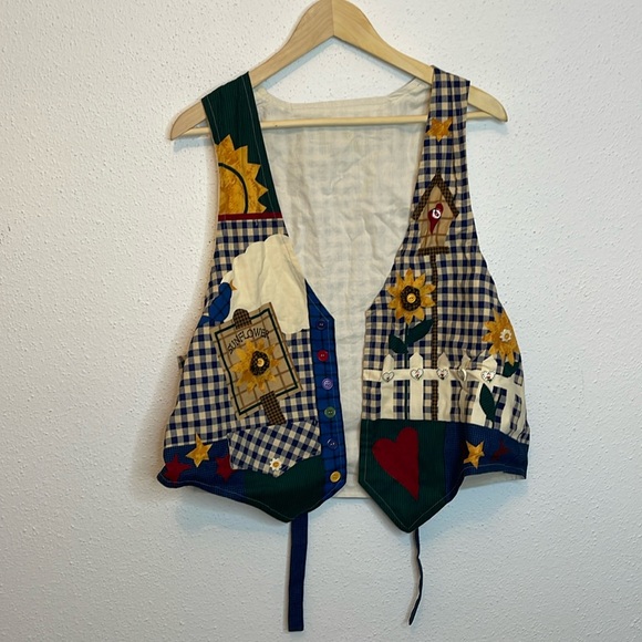 Tops | Vintage Sunflower And Ladybug 9s Style Vest | Poshmark